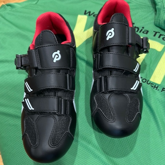 Peloton | Shoes | Peloton Black And Red Cycling Sneakers With Velcro ...